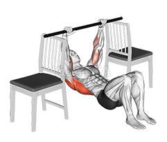 Inverted Row with Bent Knee between Chairs - Video Guide | Lyfta